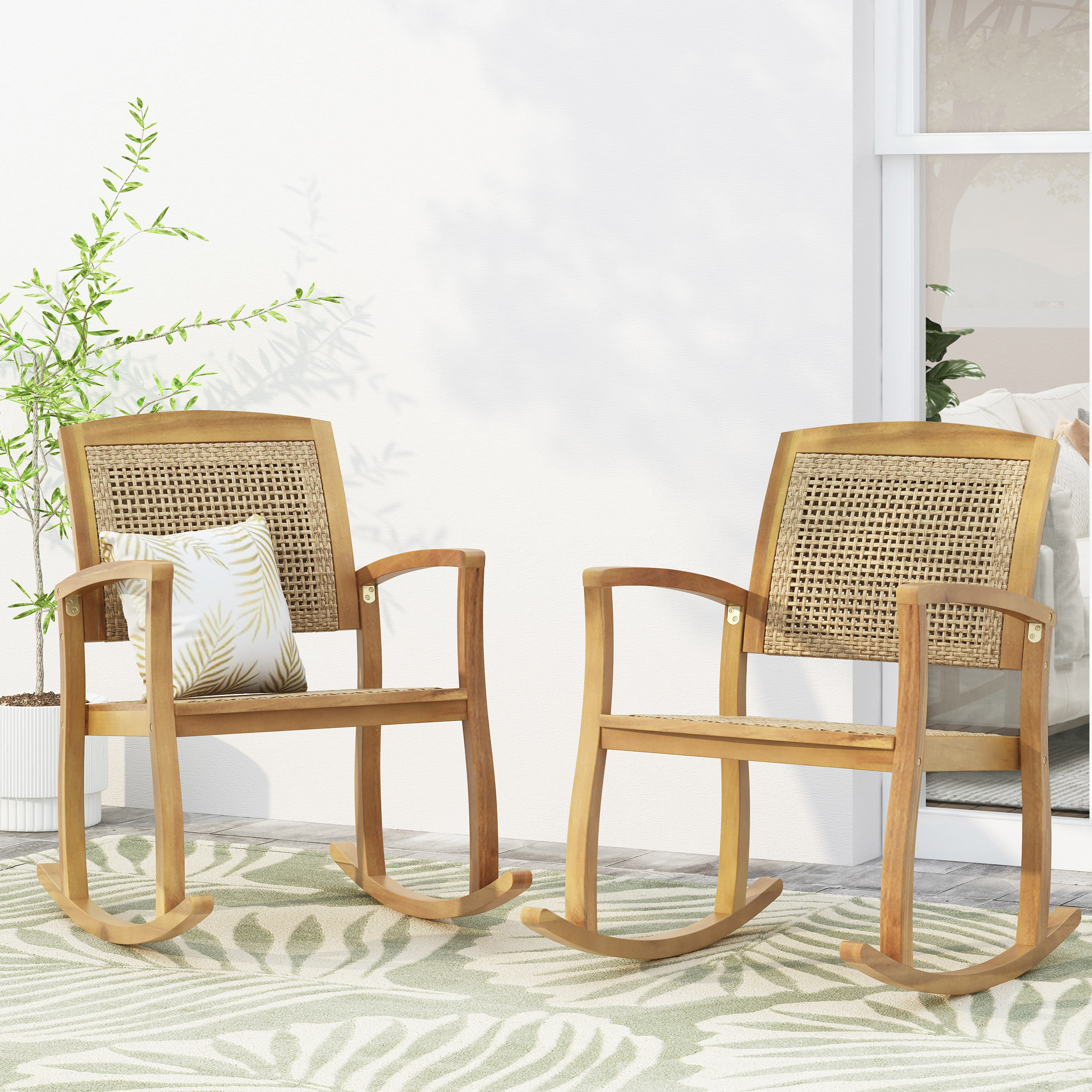 Bayou Breeze Lords Outdoor Rocking Wicker Rattan Chair Reviews Wayfair
